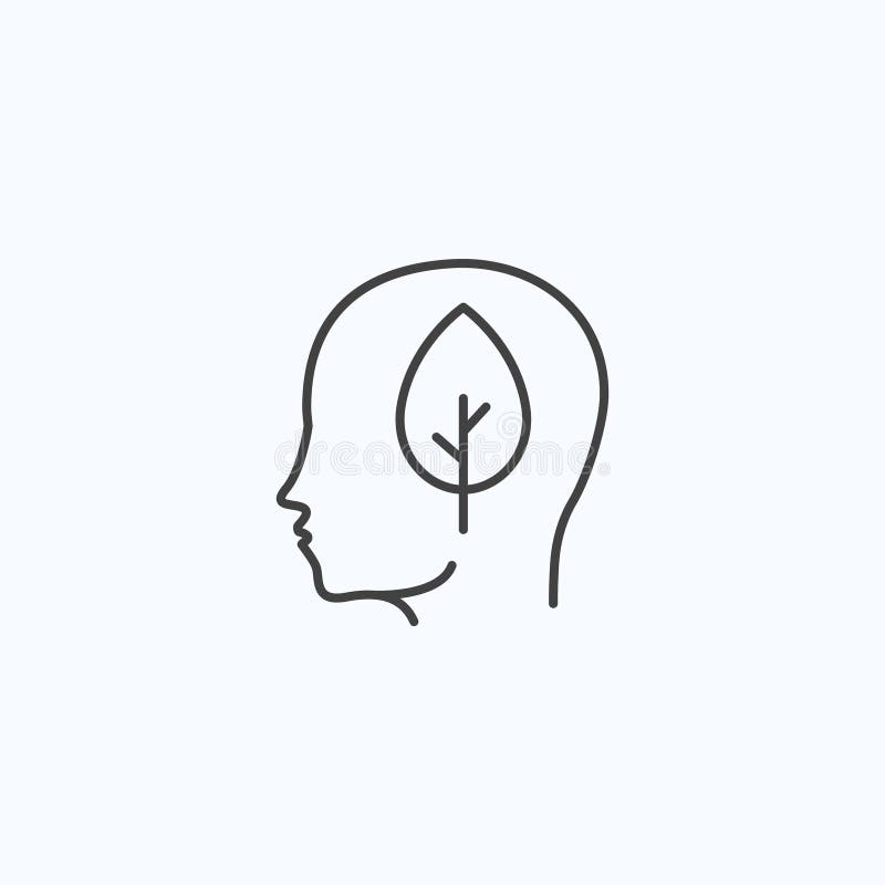 Eco Mind Plant Head Ecology Leaf Line Icon. Nature Innovation Stock ...
