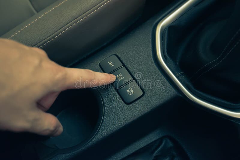 ECO mode power mode button stock image. Image of detail - 104888593