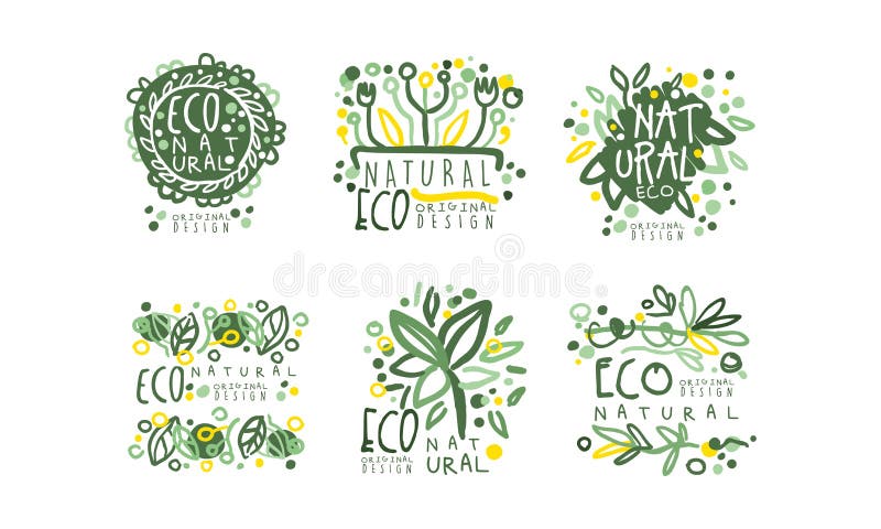 Eco Natural Labels Und Logos Original Design Vector Set Vektor ...