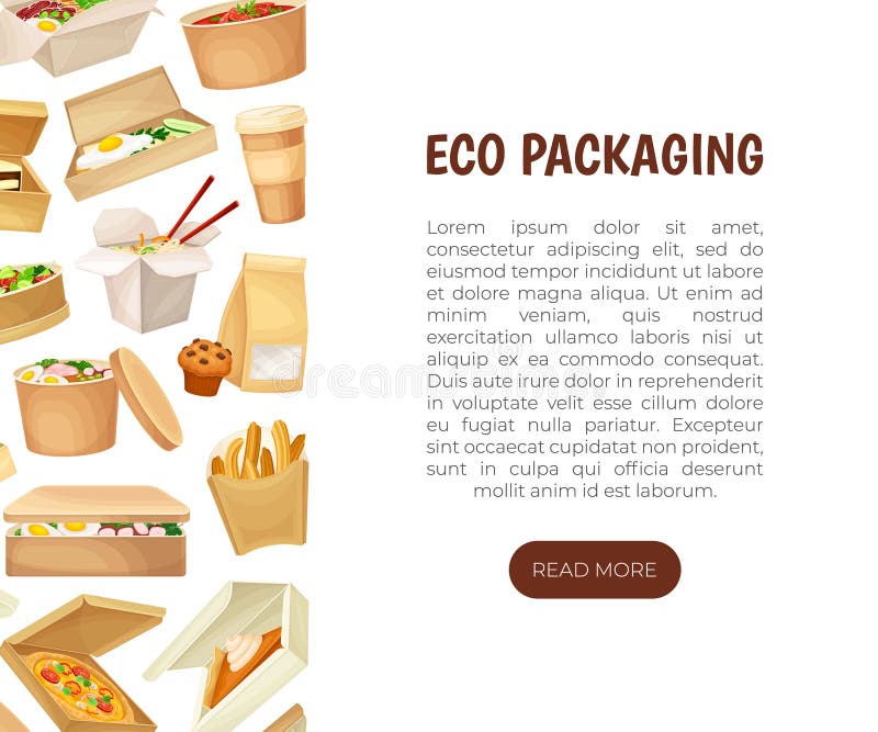 Cardboard Food Container, Tray Packing. Mockup, Template Stock ...