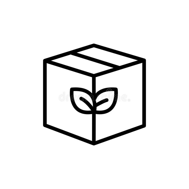 Eco Packaging Icon Set. Biodegradable Cardboard Material Vector Symbol ...