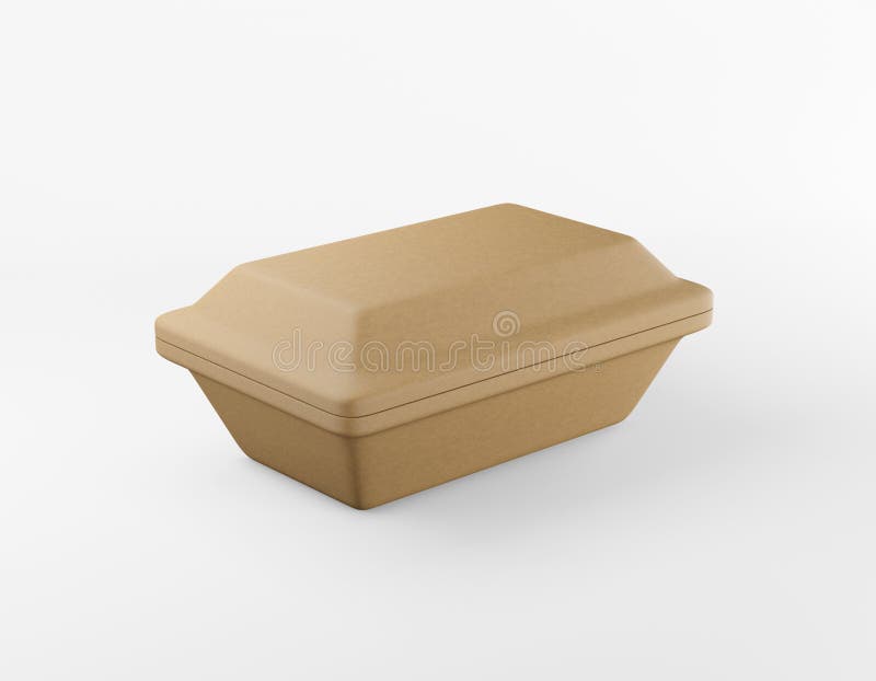 Eco Packaging Rectangular Box Kraft Paper Mockup on White Background ...