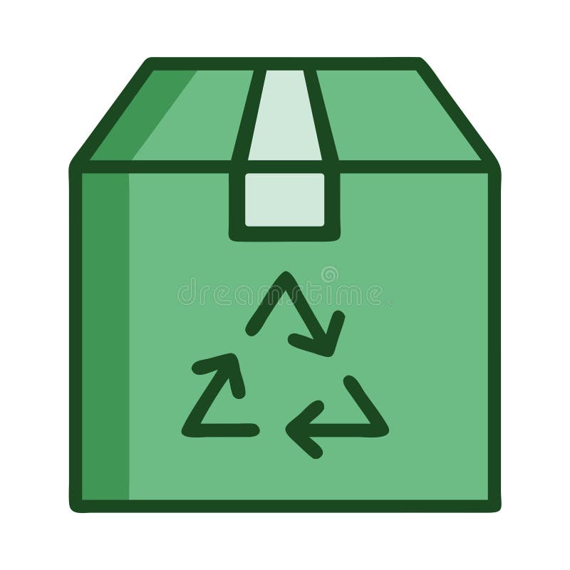 Eco Packing Recyclable Box Icon Stock Illustration - Illustration of ...