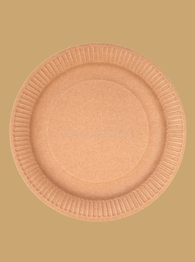 Eco Paper Plate on Empty White Background Stock Image - Image of ...