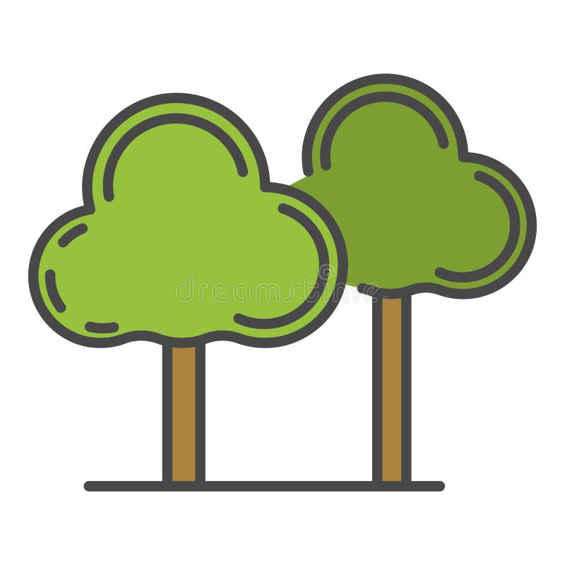 Eco Park Tree Icon Color Outline Vector Stock Vector - Illustration of ...