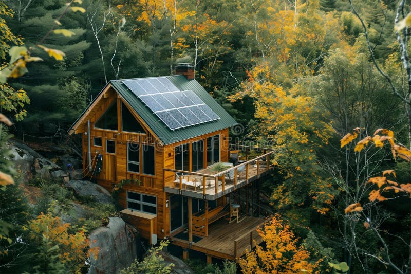Eco and peaceful house stock image. Image of electricity - 326316595