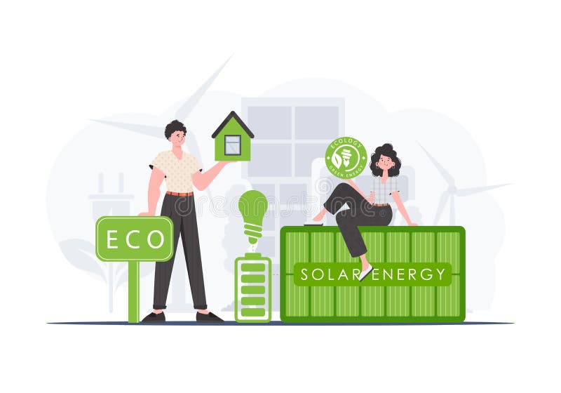 ECO People. ECO Friendly Concept. Trendy Style. Vector Illustration ...