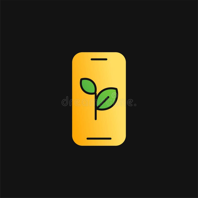 Eco Phone from Recycle Materials and Leaf Icon Solid Gradient. Gradient Solid Icon. Stock Vector ...