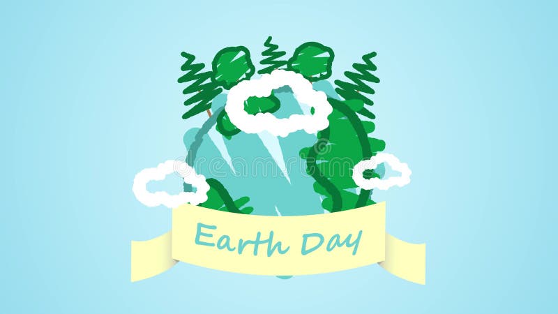 Eco Planet Animation with Squiggle Style 4k Resolution Stock Footage ...