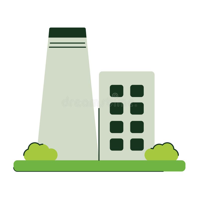 Eco power factory icon stock illustration. Illustration of isolated ...