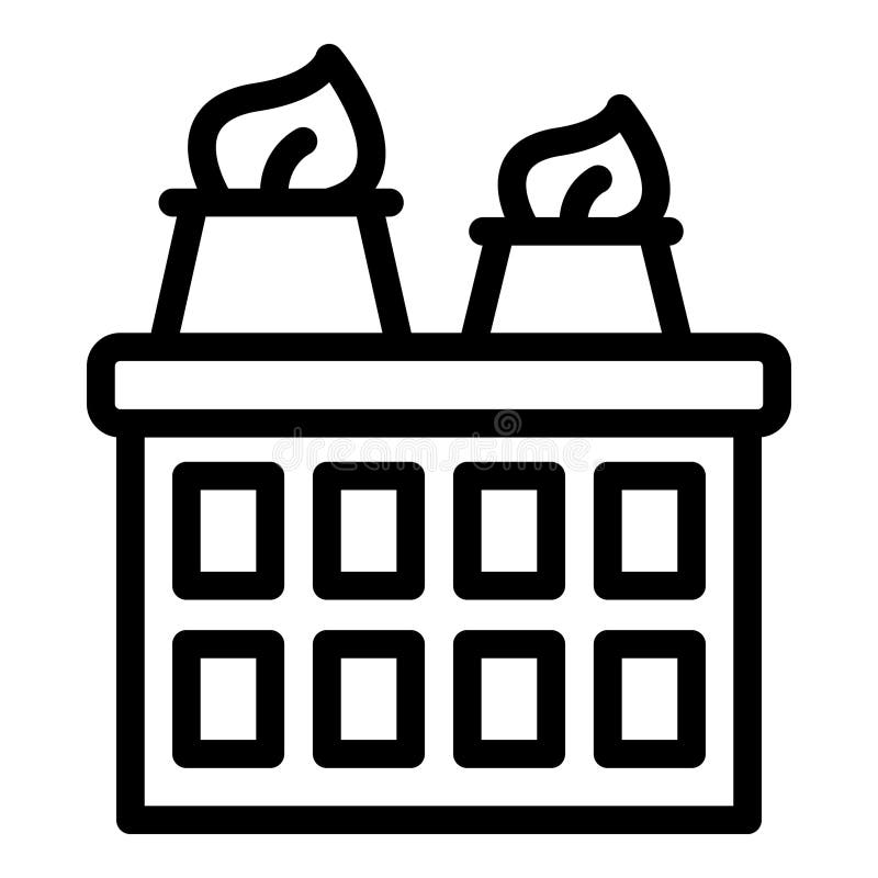 Eco Power Factory Icon Outline Vector. Network System Stock Vector ...