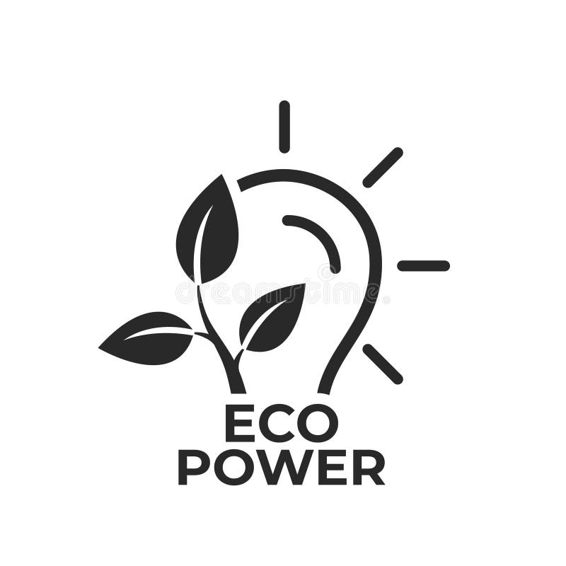 Eco Power Logo. Sustainable, Renewable and Eco Friendly Energy Symbol ...