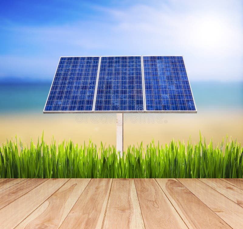 Eco Power,Power Plant Using Renewable Solar Cell Energy Stock Image ...