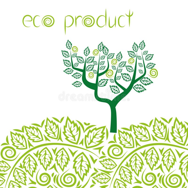 Eco Product Concept Background. Green Abstract Tree. Stock Vector ...