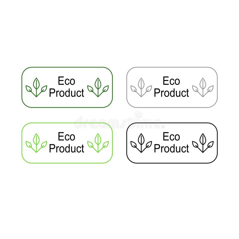 Eco Product Design Label Isolated on White Stock Vector - Illustration ...