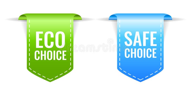 Eco Product Label, Safe Choice Ribbon Stock Vector - Illustration of ...