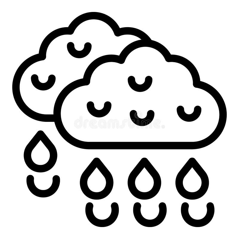 Eco Rain Cloud Icon Outline Vector. Water Power Stock Vector ...