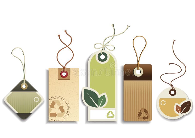 Eco Recycle Tags stock vector. Illustration of merchandise - 14258607