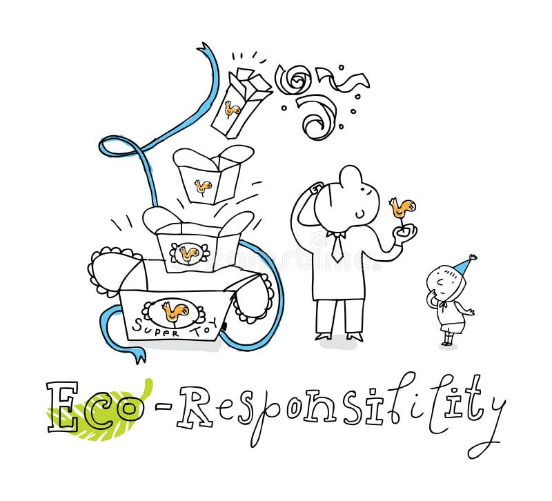 Eco Responsibility, Drawing Stock Illustration - Illustration of ...