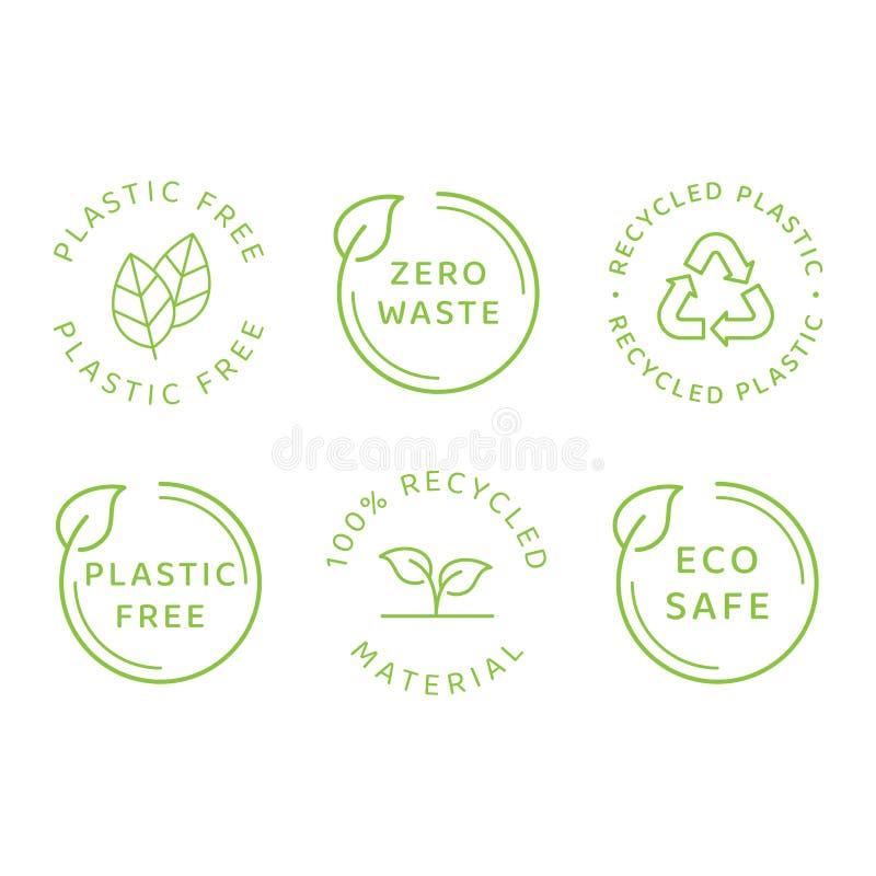 Eco Safe, Zero Waste and Recycled Material Stock Vector - Illustration ...