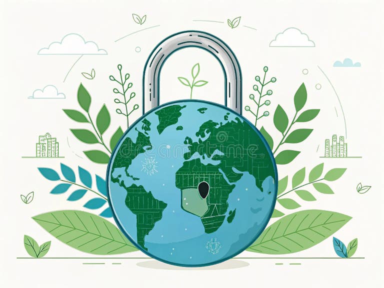 Eco Secure stock illustration. Illustration of plants - 376306469