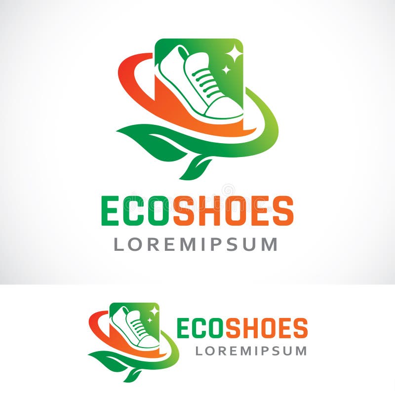 Eco Shoes Logo Design Template Stock Vector - Illustration of leaf ...