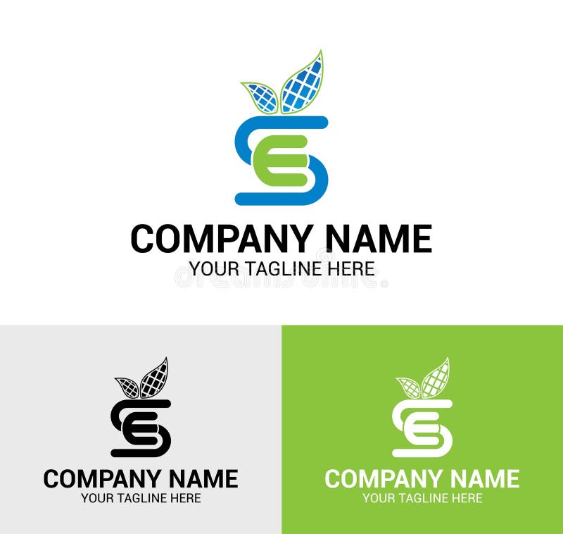 ES Letter Initial Eco Solar Energy Company Logo Design Template Stock ...