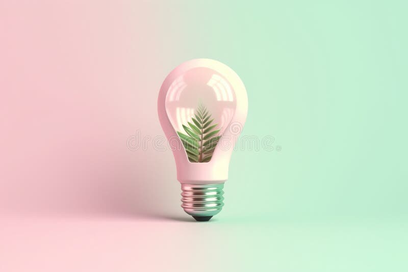 Eco Style Lightbulb, Concept of Minimalistic Design, Created with ...