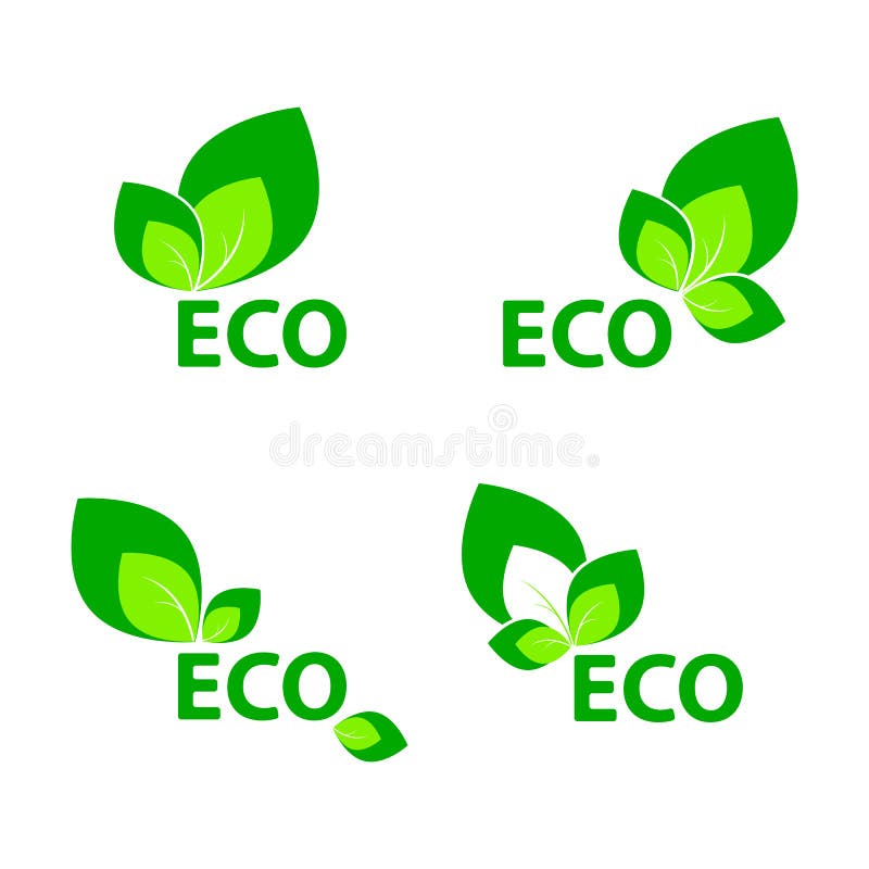 Eco Symbol Icon Set. Ecology Sign. Stock Vector - Illustration of ...