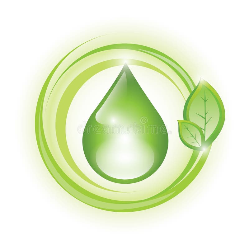 Eco symbol with large drop stock vector. Illustration of ecology - 29626178