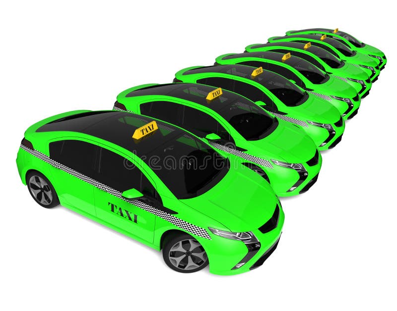 Taxi Cab Fleet concept stock illustration. Illustration of isolated ...