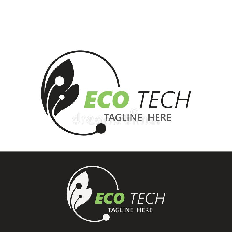 Eco Technology Business Vector Design Modern. Nature Technology Logo ...