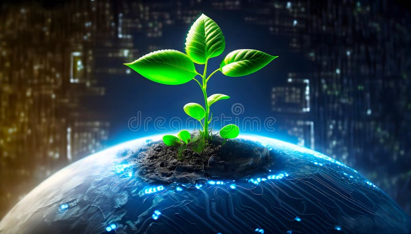 Eco Technology, Green it, Nature Technology, and Ecology Concept ...