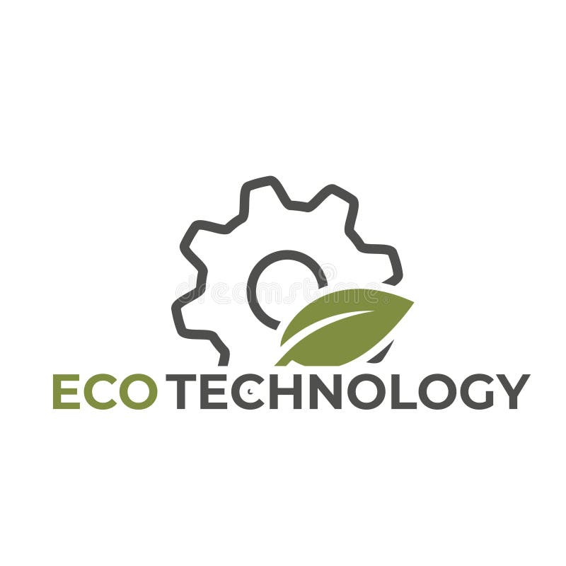 Eco Industry Logo Icon. Mechanical Gear and Plant Sprout Stock Vector ...