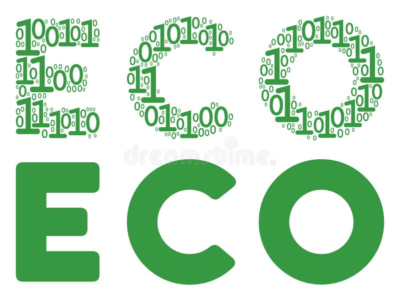 Eco Text Mosaic of Binary Digits Stock Vector - Illustration of ...