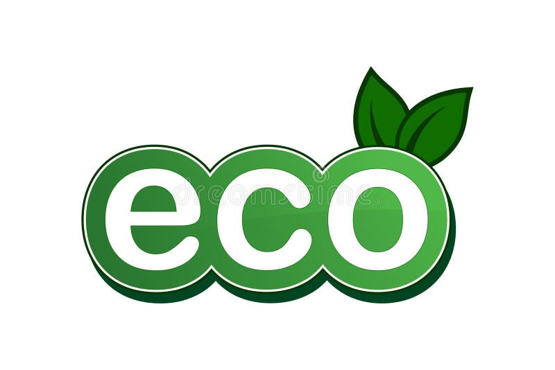 Eco text with leafs stock vector. Illustration of leaf - 326689225