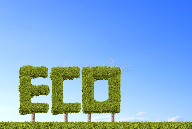 ECO Text, Made by Green Bushes Shaped . Stock Image - Image of ...