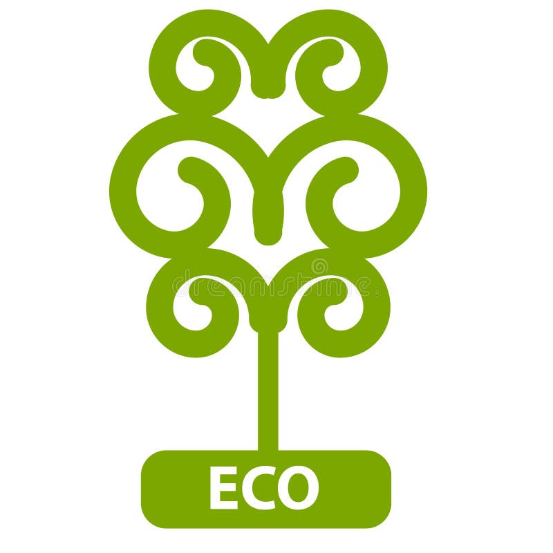 Eco Tree, Isolated on White Background Stock Vector - Illustration of ...