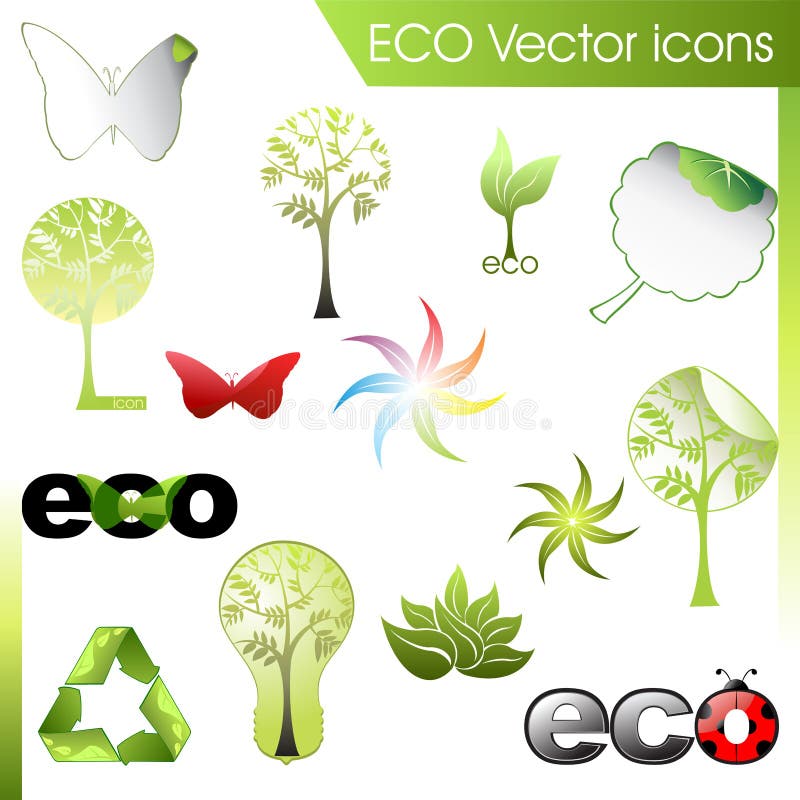 ECO Vector set stock vector. Illustration of clip, clean - 12891551