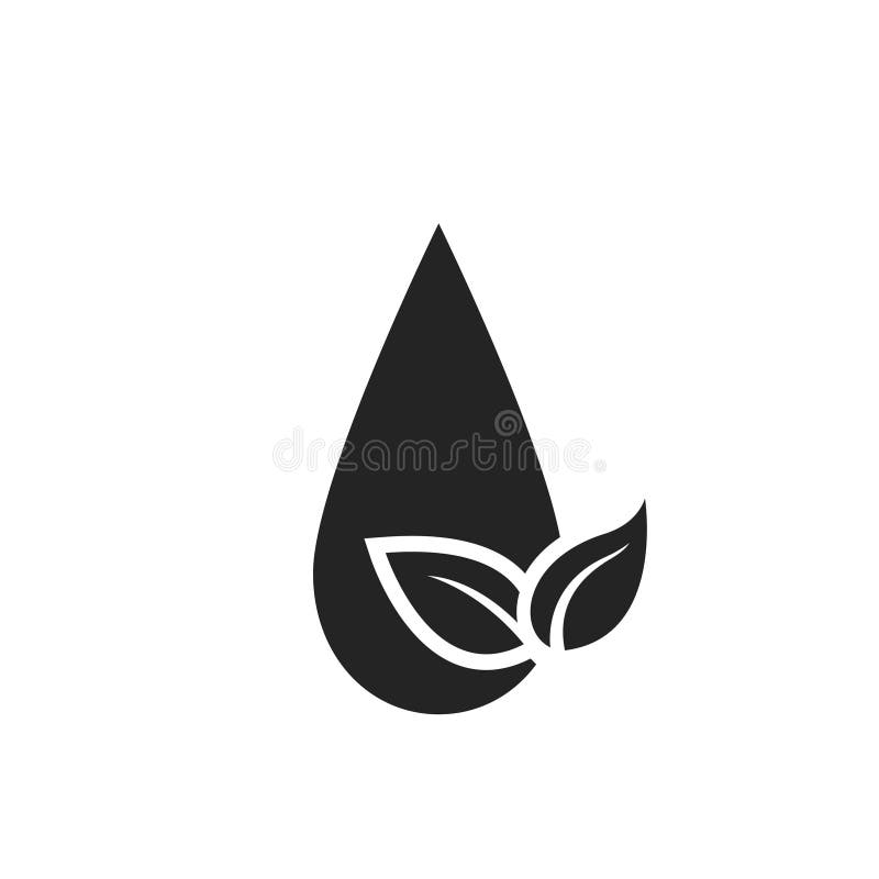 Eco Water Icon. Environmental and Eco Friendly Symbol. Leaf and Drop of ...