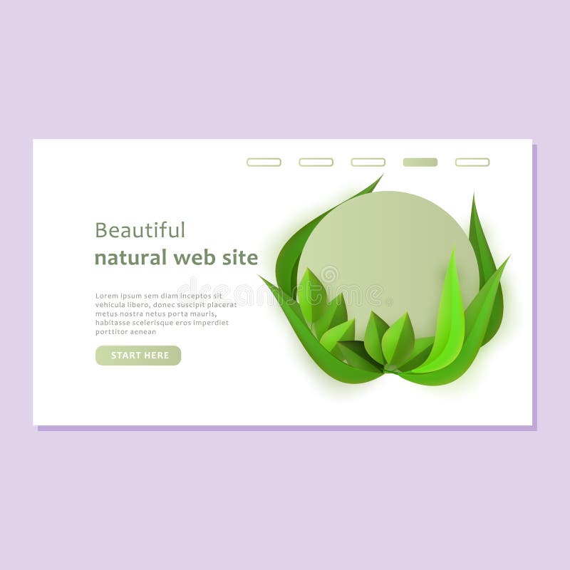 Eco Web Site Template in Paper Style with Circle Shapes. Stock Vector ...