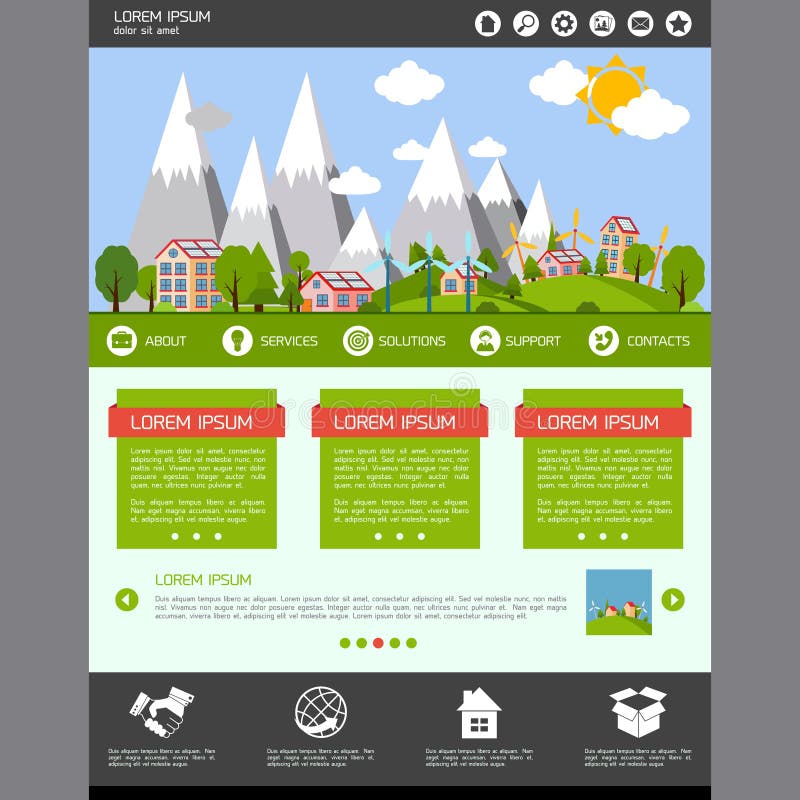 Eco website template stock vector. Illustration of interface - 40292425