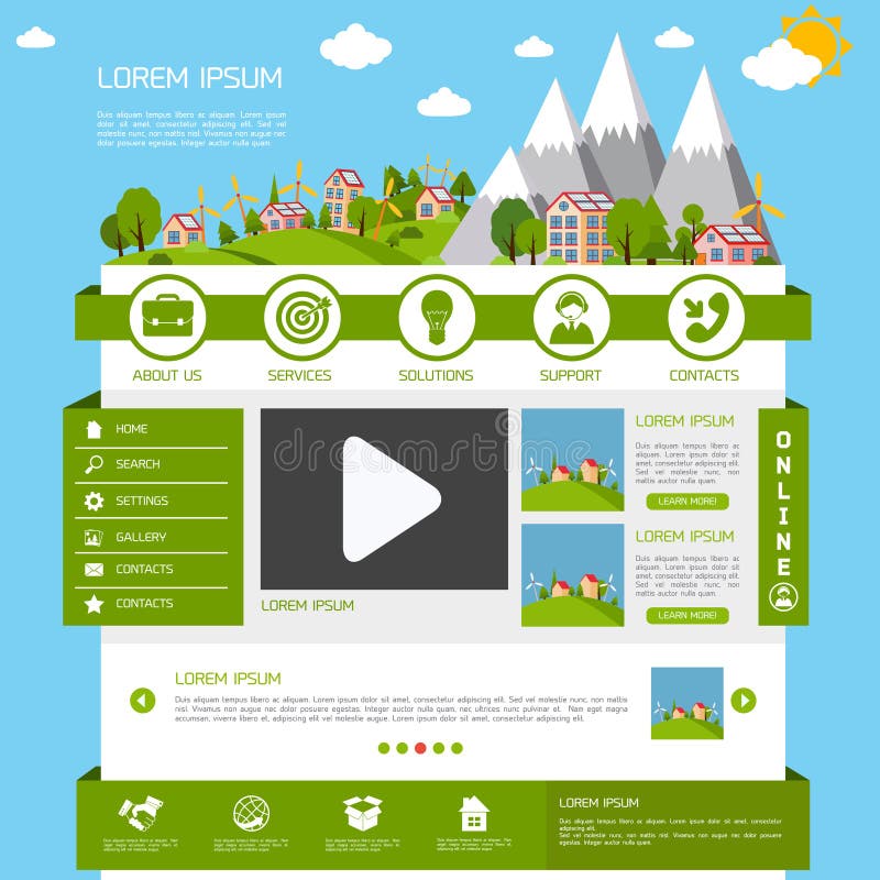 Eco website template stock vector. Illustration of forum - 40292475