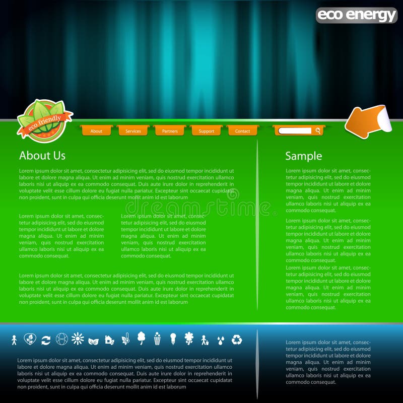 Eco Website Template stock vector. Illustration of blog - 254482991