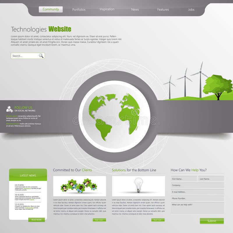 Eco Website Template stock vector. Illustration of nature - 49982566