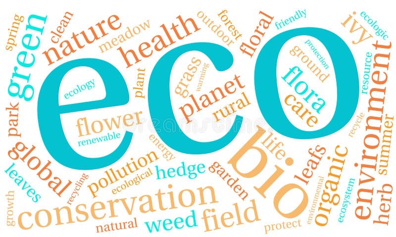 Eco Word Cloud stock vector. Illustration of leaf, nature - 108485988