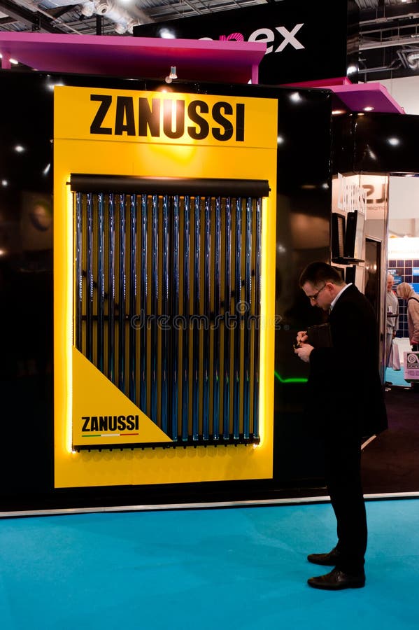 Businessman in Fron of a Solar Panel Booth Editorial Stock Photo ...