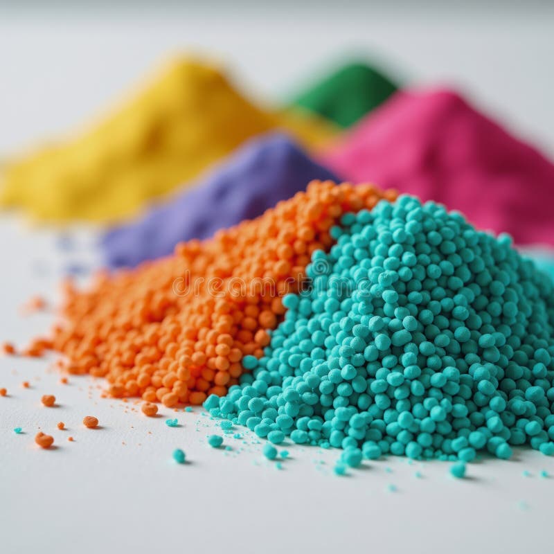 Ecofriendly Biodegradable Plastic Granules of Various Colors on Lab ...