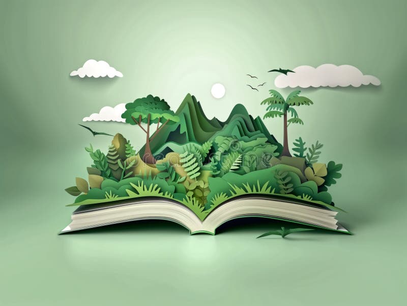 Ecofriendly Environment in the Popup Book, Style of Art Stock Image ...