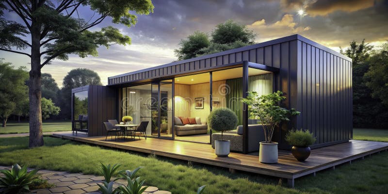 EcoFriendly Minimalist Shipping Container Home 3D Architectural ...